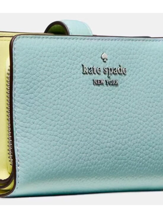 kate spade | Bags | S Kate Spade Medium Bifold Wallet Aventurine Blue ...